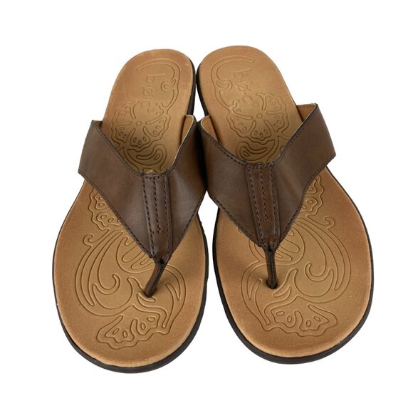 Born | Shoes | Born Boc Women Sz 9 Brown Faux Leather Thong Flip Flop ...